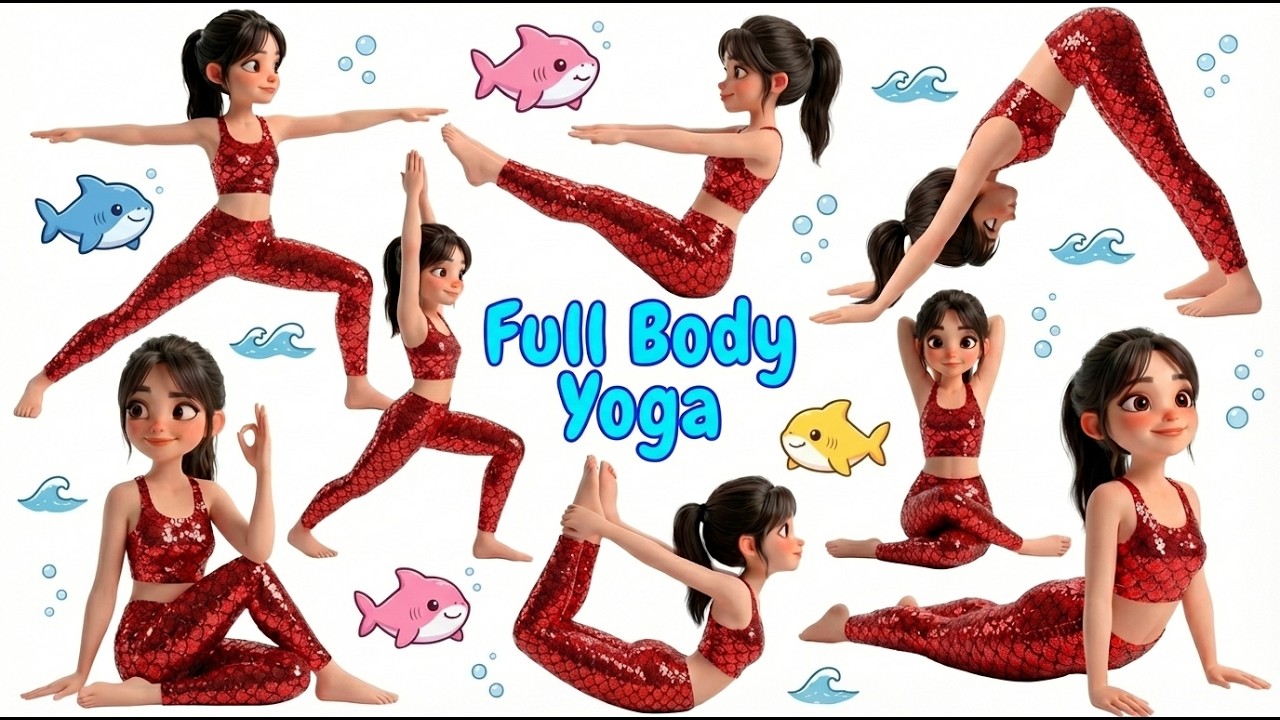 Easy Underwater Yoga Poses for Kids | Baby Shark | Easy Yoga Asana ...