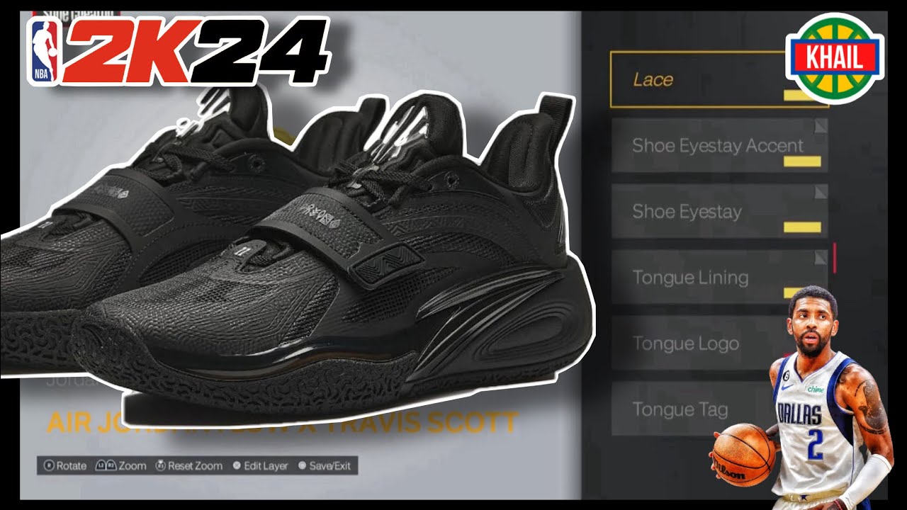 NBA 2K24- ANTA KAI 1 "Triple Black" Creation and Tutorial (NBA 2K Shoe ...