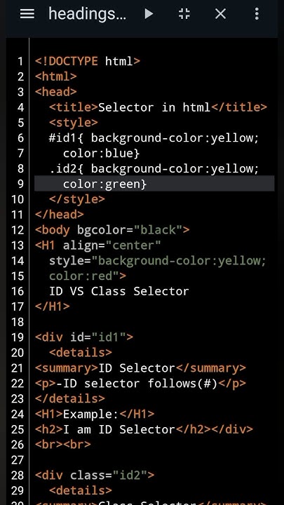 ID Selector VS Class Selector In Html And CSS #selector #htmlandcss # ...