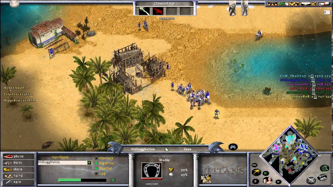 Age of Mythology: Titans 3v3 Zeus on Random Land Map - YouTube