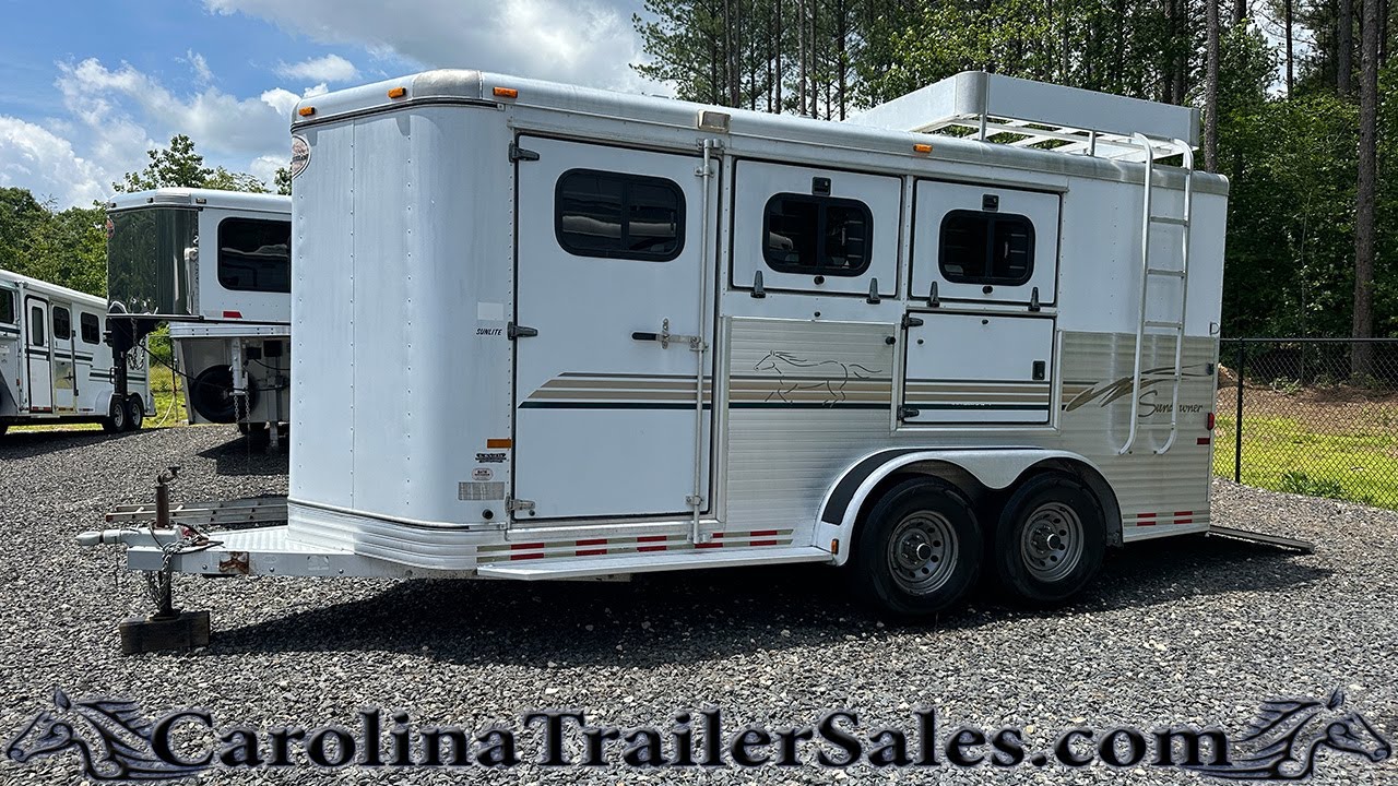 2000 Sundowner Fully Loaded!!! 3 Horse Bumper Pull Trailer Tour | Hay ...