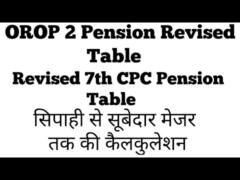 OROP 2 Pension Table Revised या 7 CPC Revised Pension Table के अनुसार ...