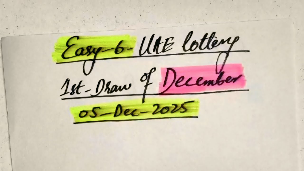 Easy 6 Draw Prediction Latest 5 December 2025 - YouTube