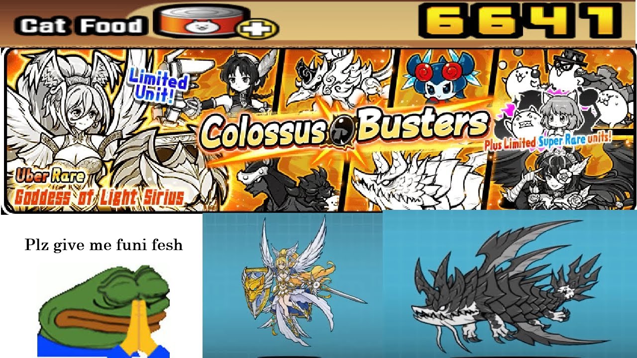 Battle Cats: Using 6300 Cat Food on Colossus Busters to try & get ...