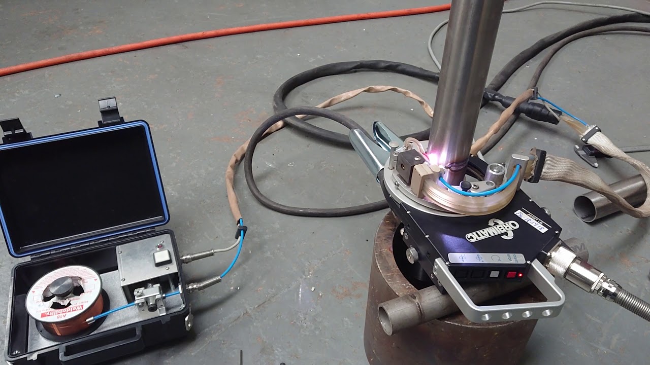 Orbimatic 250C Orbital GTAW Tube Welding Test with TP250 Open Weld Head ...