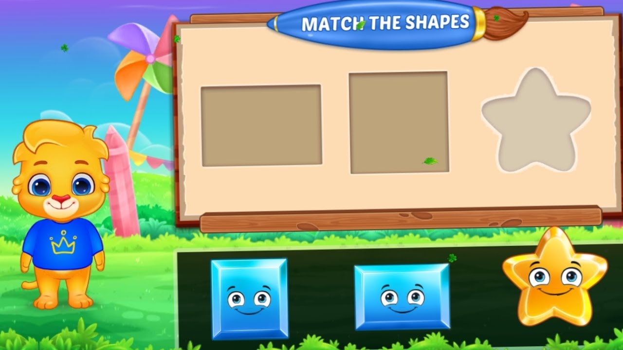 Help Lucas and Ruby put the shapes together in the right place! 🐱🐭 ...