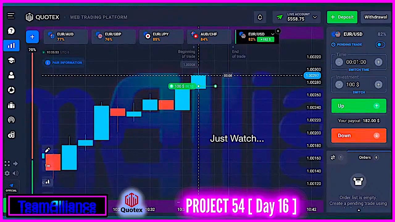 PROJECT 54 On QUOTEX | $708 to $740 - [ DAY 16 ] - YouTube