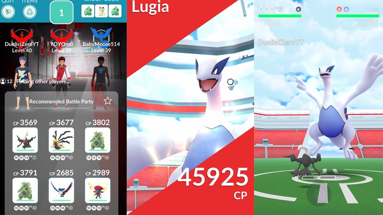 Lugia Raid Battle - YouTube