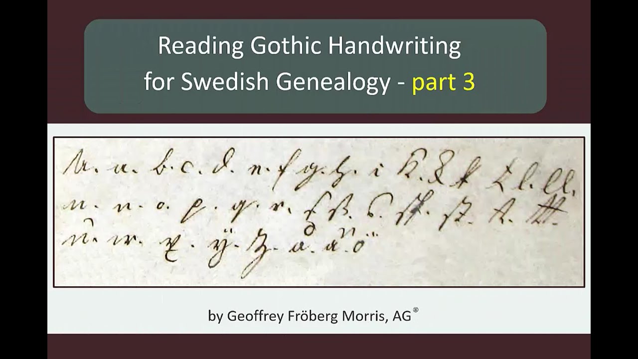 Reading Gothic Handwriting for Swedish Genealogy part 3 - YouTube