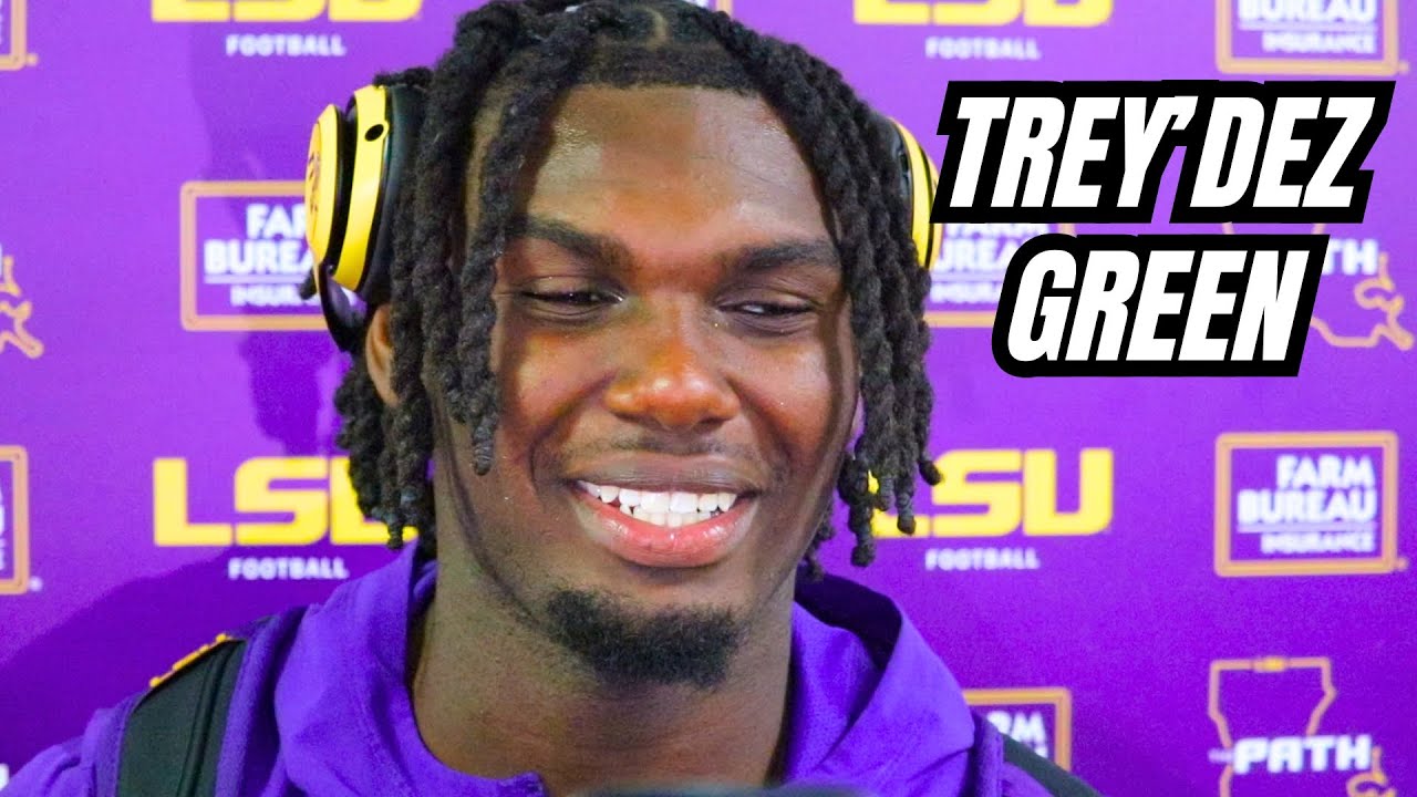 LSU TE Trey'Dez Green postgame interview after monster game against ...