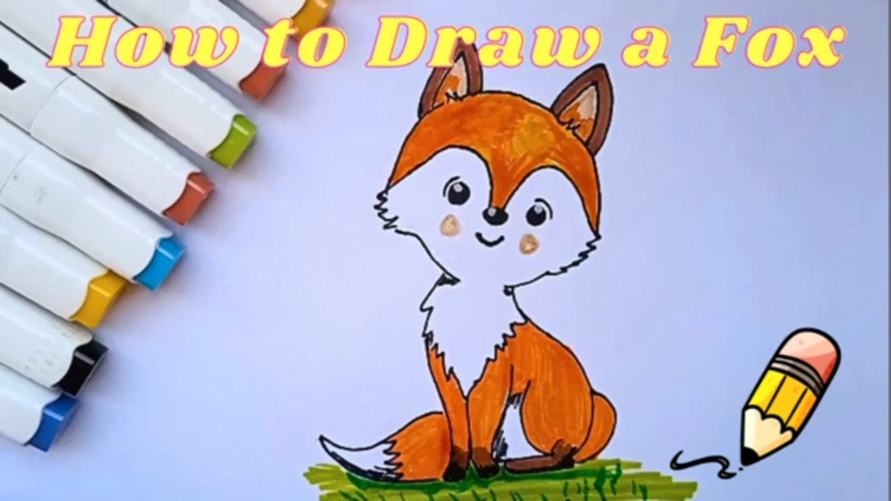 how to draw a cute fox easy step by step for kids @FunKidsDrawings ...