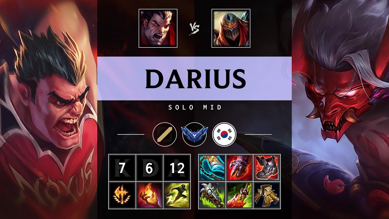 Darius Mid vs Zed - KR Diamond Patch 25.13 - YouTube