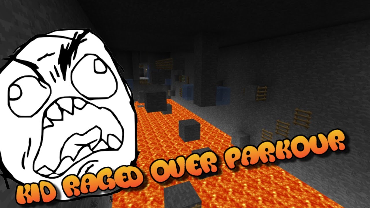 Kid Rages Over Minecraft Parkour - YouTube