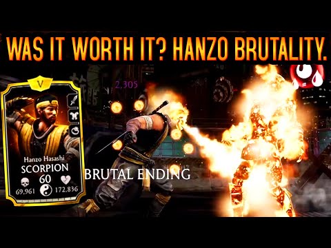 MK Mobile. I Did Brutality with GOLD Hanzo Hasashi. Was It Worth It?