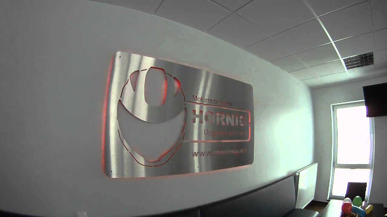 Hornig Logo with LED Backlight in the brand new Hornig Cafe - YouTube