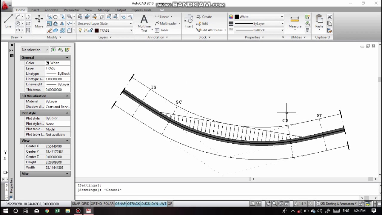 MENGGAMBAR PERKERASAN JALAN DENGAN AUTO CAD - YouTube