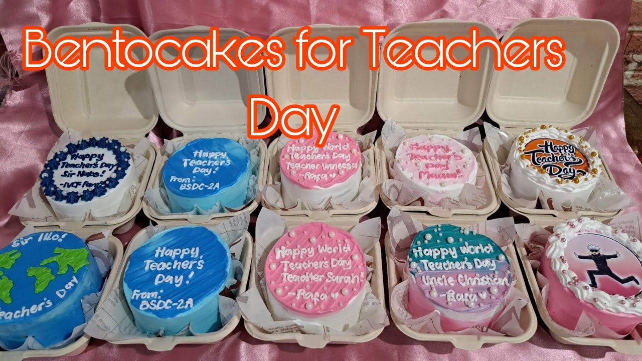 Making Bento Cakes for Teachers Day - YouTube