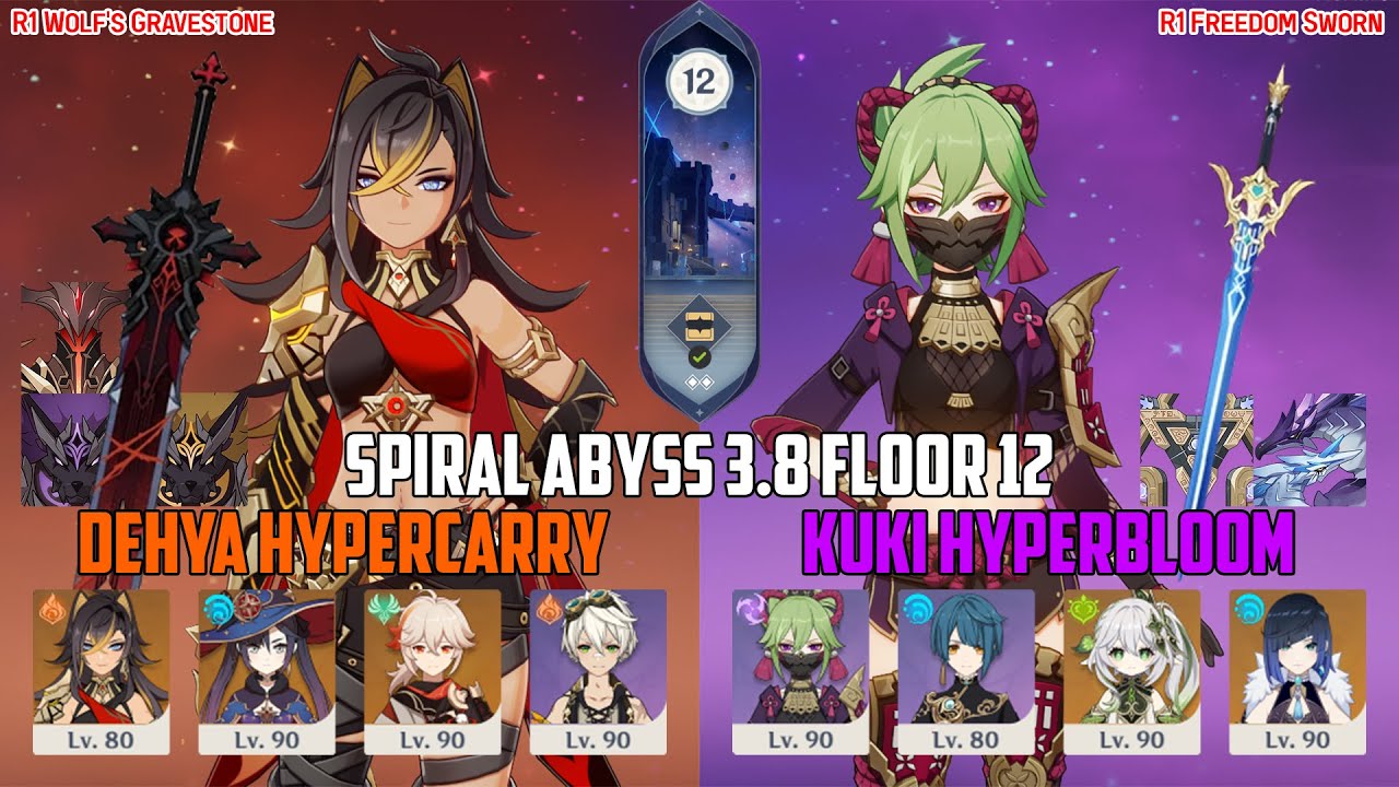 [GI] C0 Dehya Hypercarry - C5 Kuki Hyperbloom - Spiral Abyss 3.8 ...