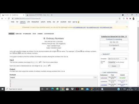 Codeforces Round #719 Div3 B Ordinary Numbers - YouTube