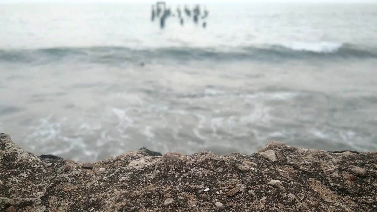 Calicut south beach sea bridge view - YouTube