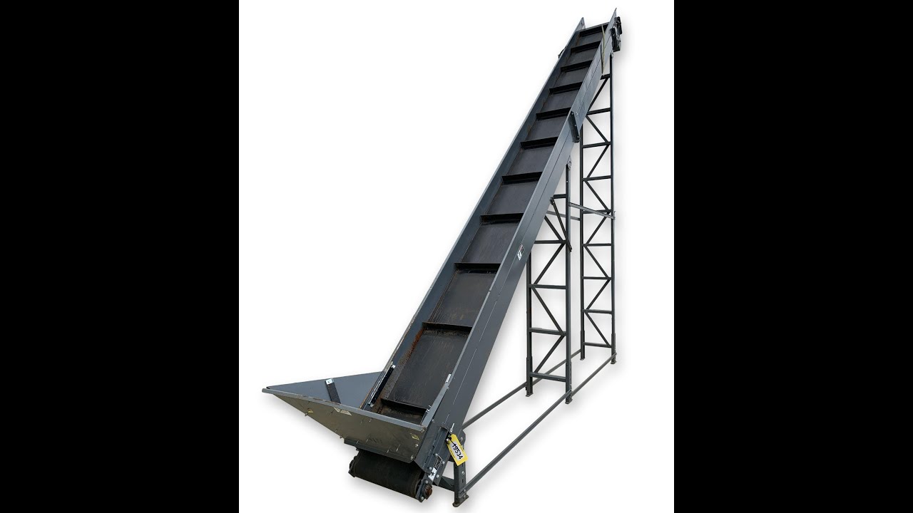 Used Titan Cleated Incline Slider Bed Belt Conveyor 18" x 22'L - Model ...