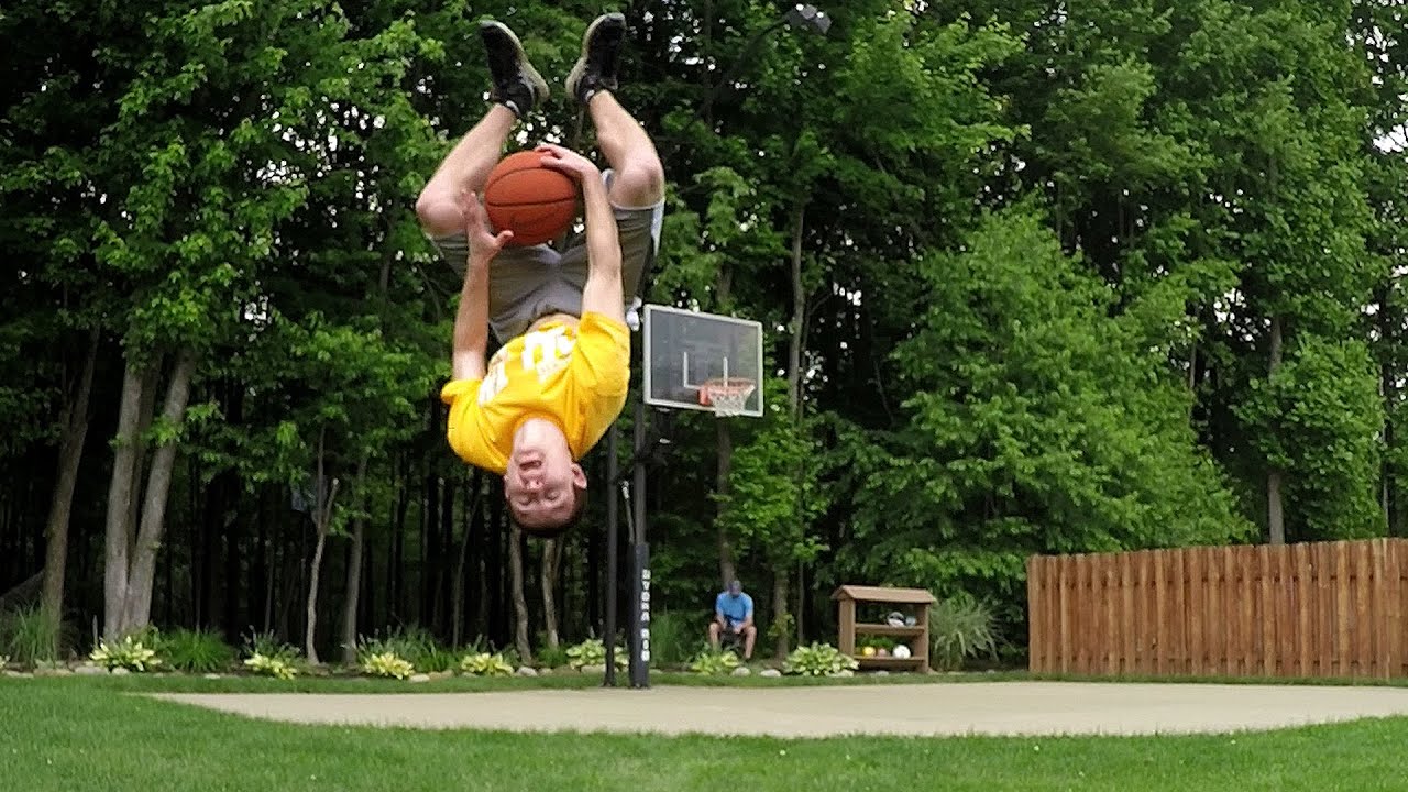 Multi-Backflip Basketball Trick Shot - YouTube