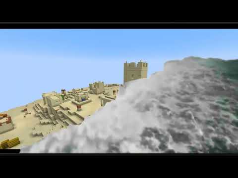 Minecraft Subduction Zone Tsunami Green screen Test