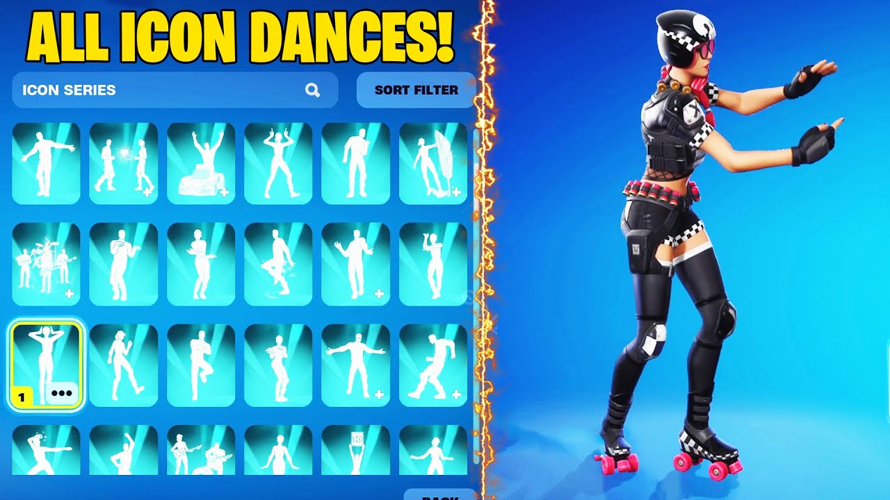 ALL ICON SERIES EMOTES & DANCES IN FORTNITE! (New Skins) #49 - YouTube