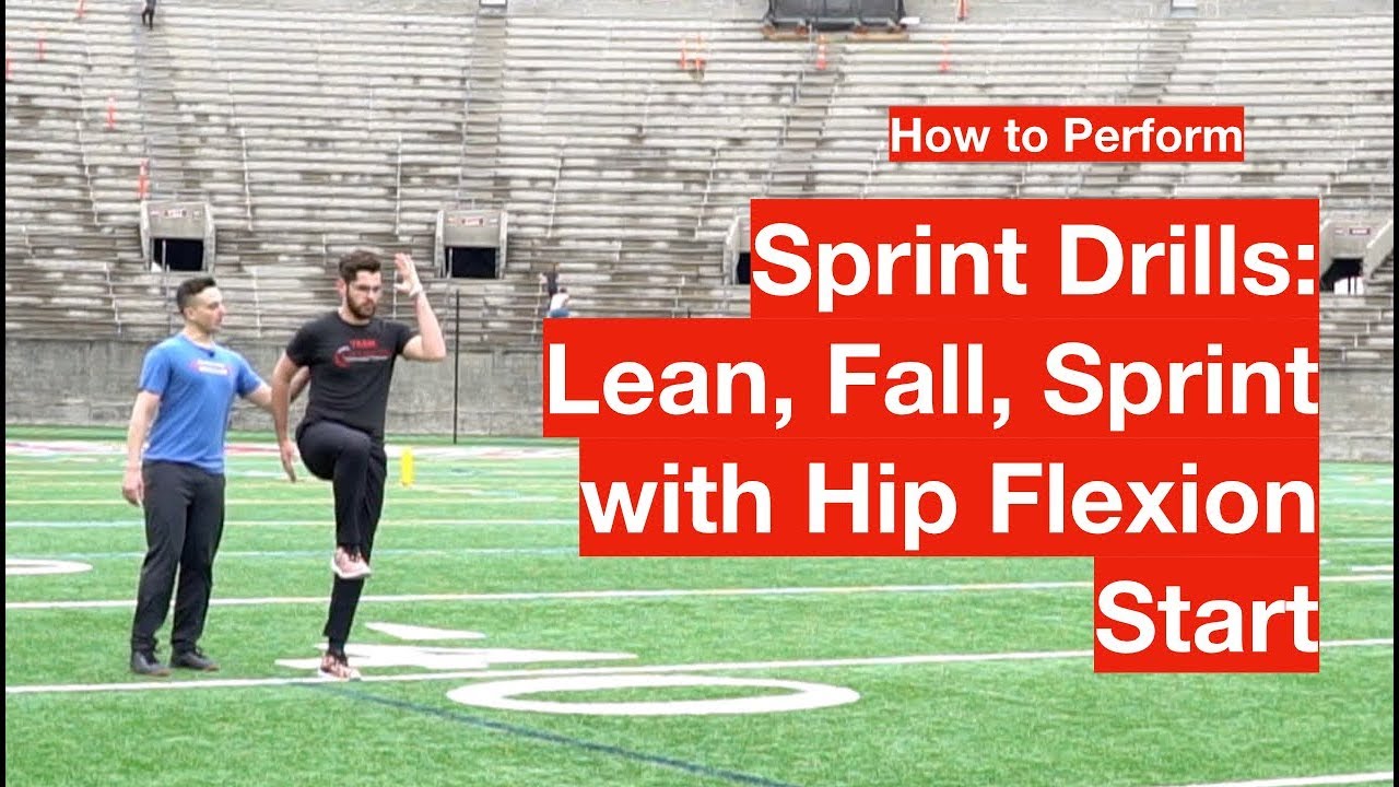 Lean Fall Sprint with Hip Flexion Start - YouTube