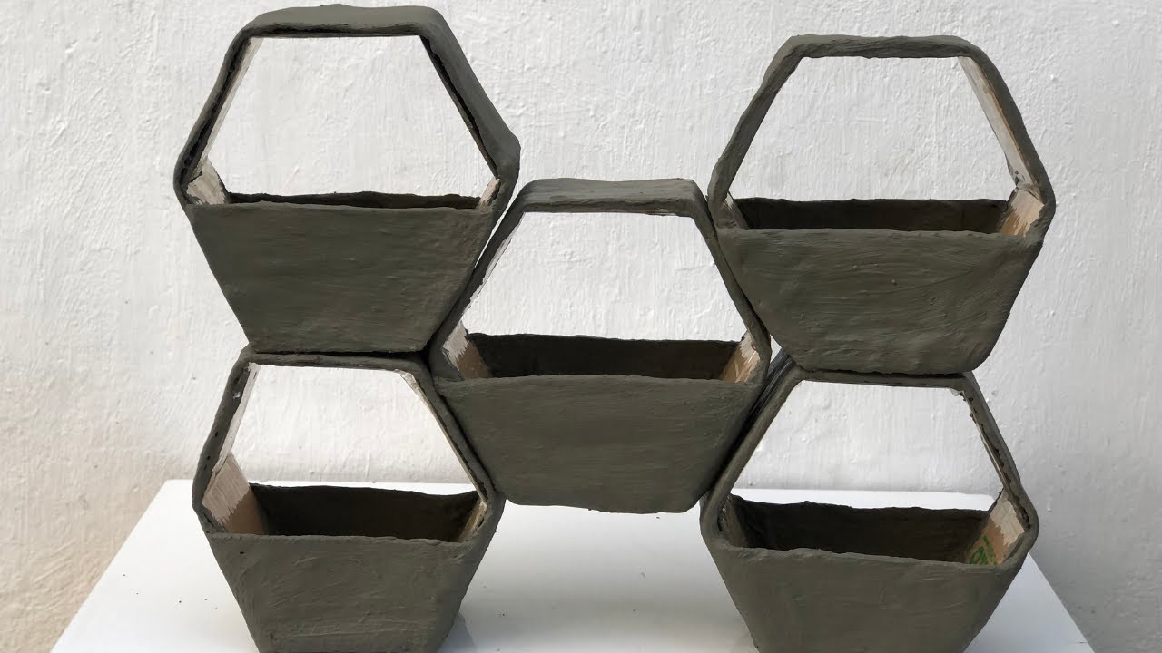 Ideas To Create Plant Pots From Cardboard With Cloth / Cement It's Easy ...