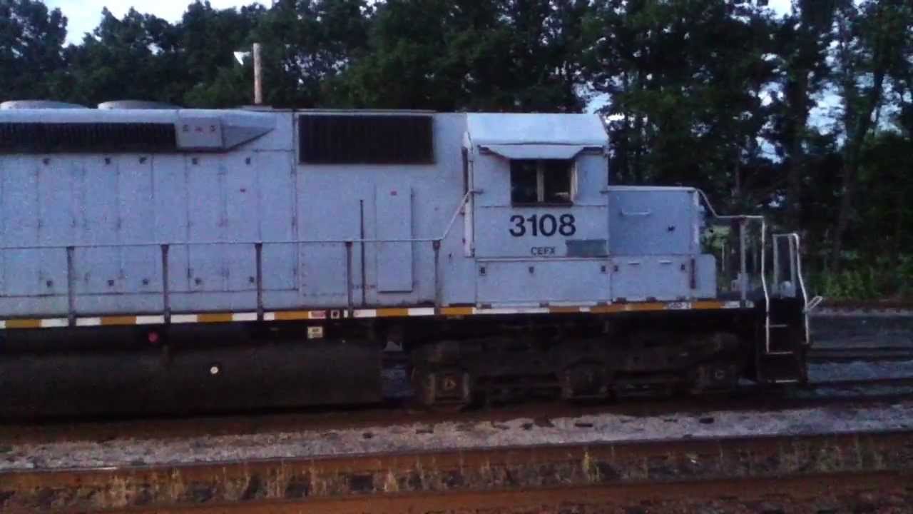 CEFX SD40-2 3108 idling at Campbell Hall NY - YouTube