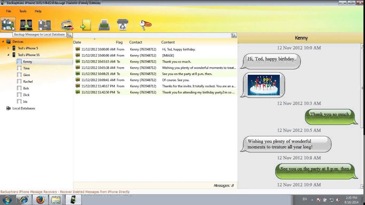 How to Backup SMS MMS iMessage from iPhone to PC - YouTube