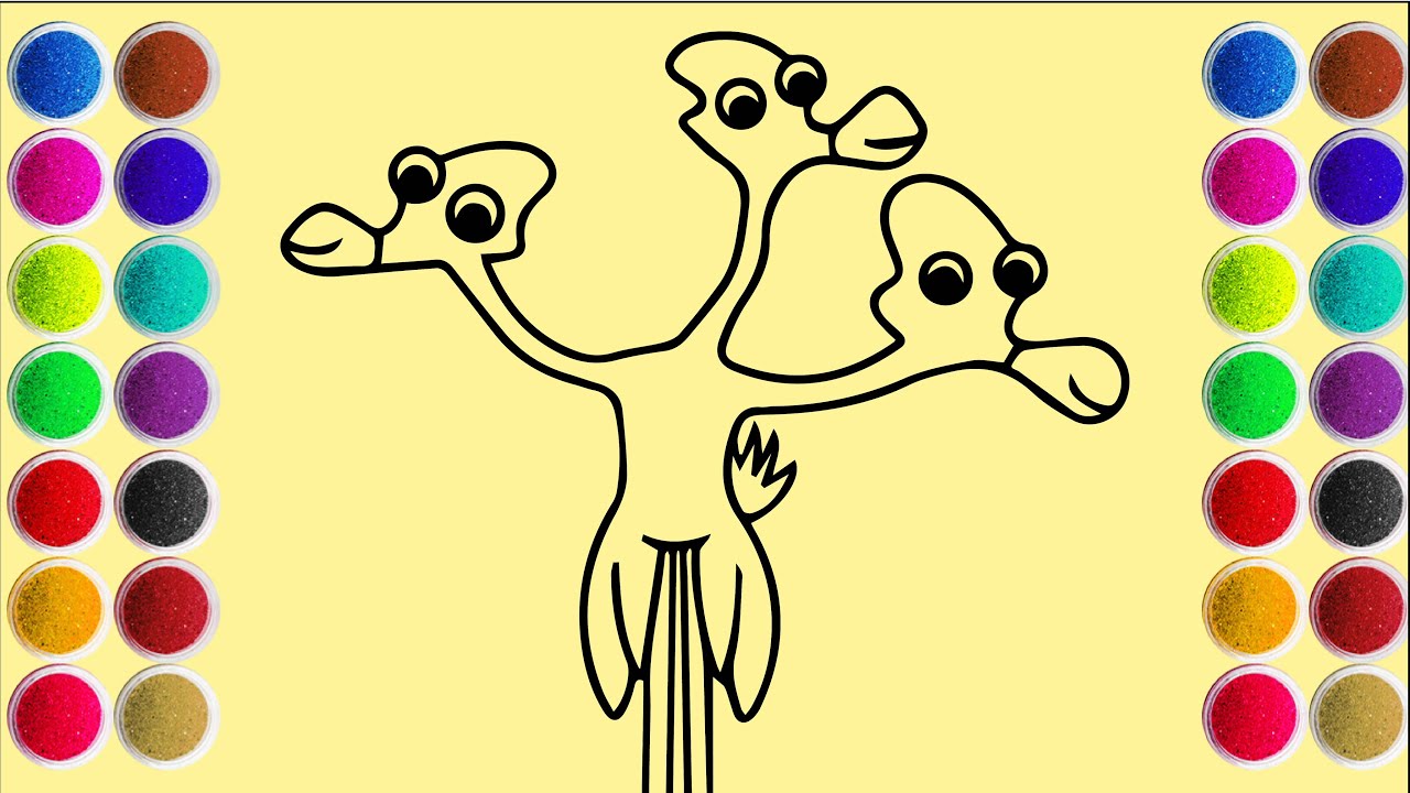 Draw and Coloring Garten of Banban 4 - Ricky, Ticky and Micky - Sand ...