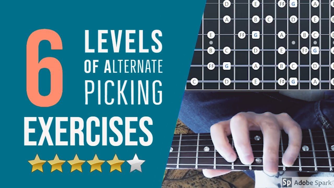 6 Levels of the Best Alternate Picking Exercises - YouTube