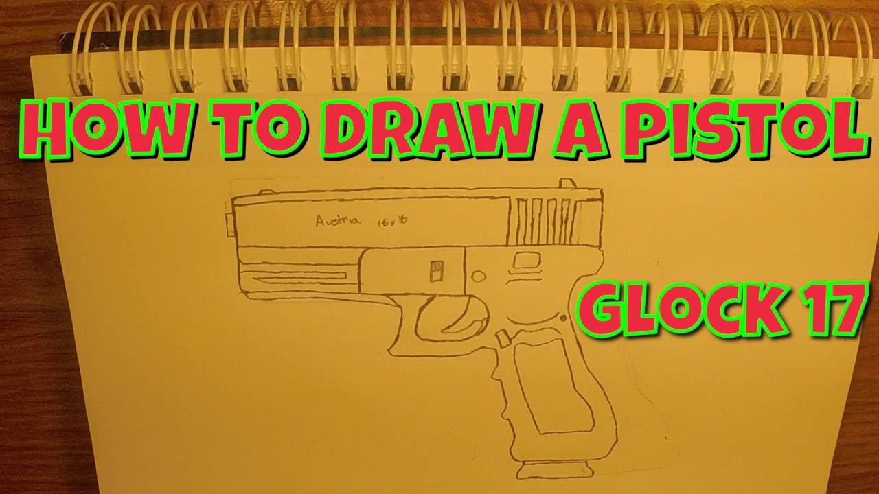How To Draw A Pistol (Glock 17) | Speed Drawing - YouTube