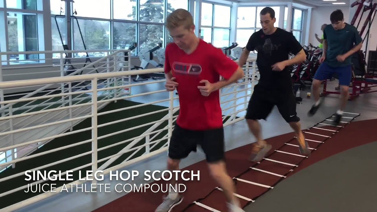 Agility: Single Leg Hop Scotch: Juice Athlete Compound - YouTube