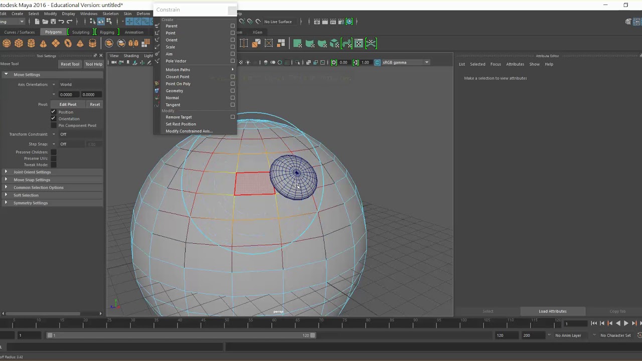 Maya geometry constraint and points on poly constraint - YouTube