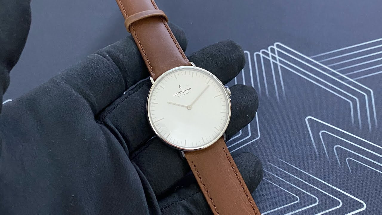 Men's silver Nordgreen watch Native White Dial Brown - YouTube