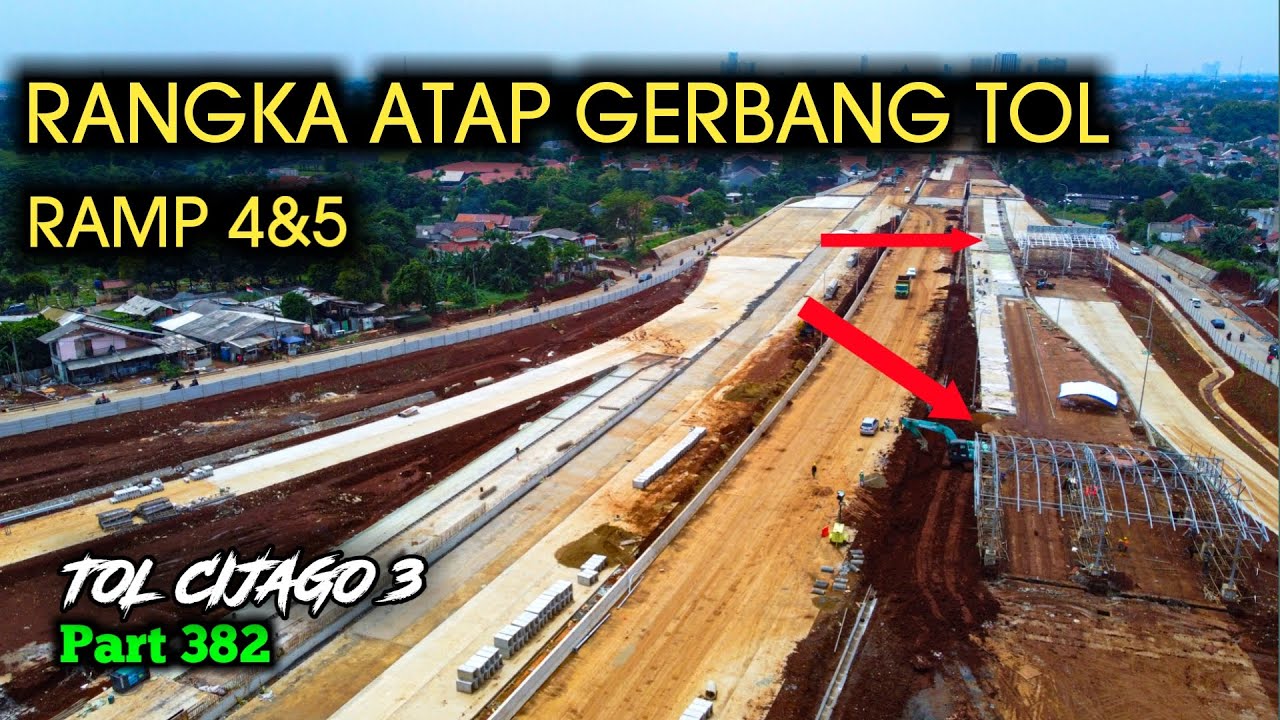 RANGKA ATAP GERBANG TOL CIJAGO 3 JORR 2 - YouTube