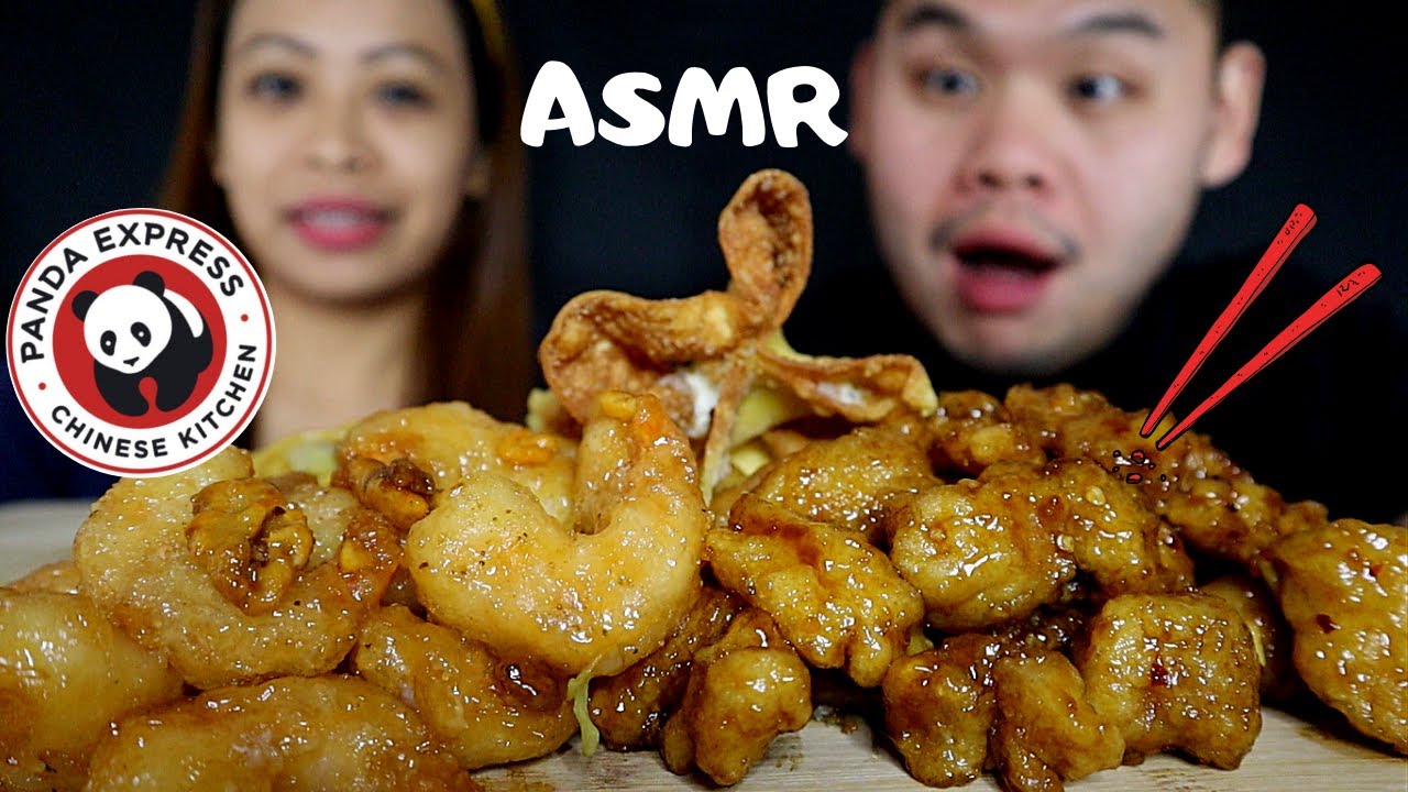 ASMR CHINESE FOOD PANDA EXPRESS MUKBANG (ORANGE CHICKEN, WALNUT SHRIMP ...