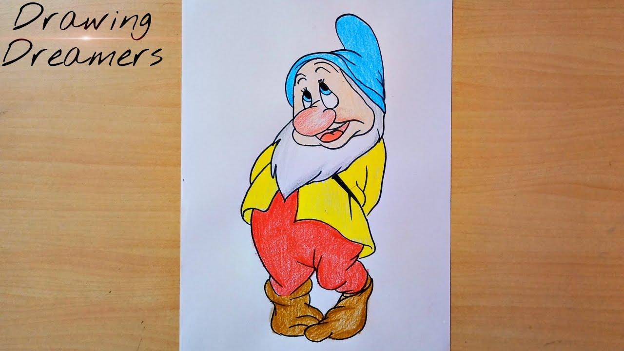 How to Draw Bashful From The Seven Dwarfs - YouTube