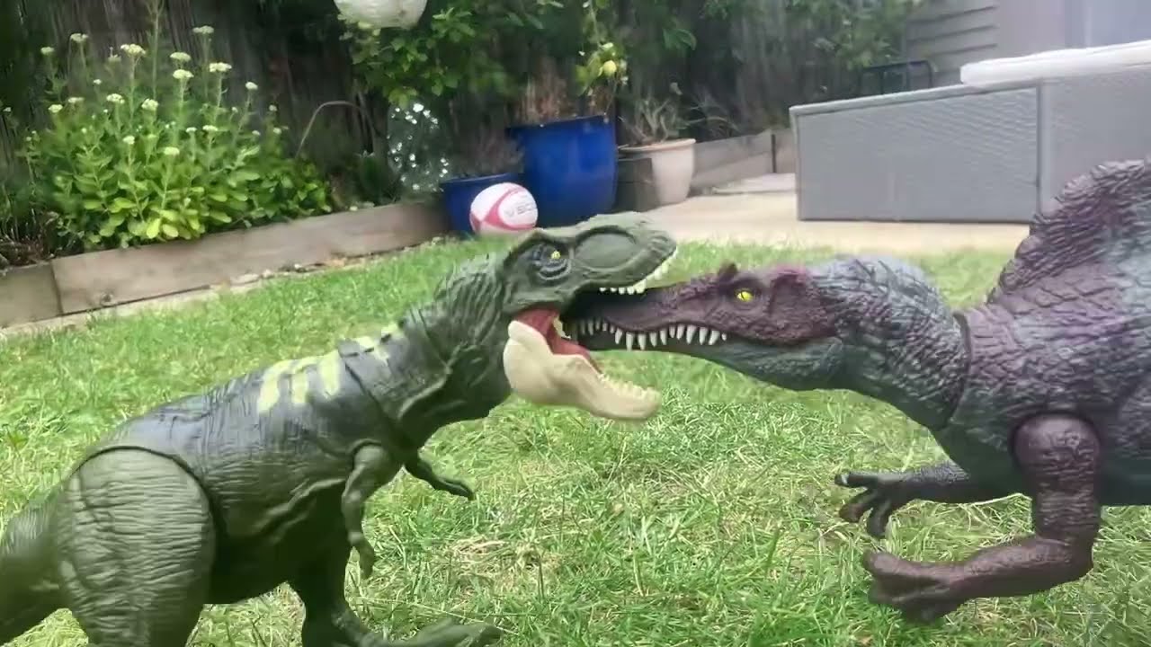 Spinosaurus Vs T Rex #fight #jurassicworld #dinosaur #trex #spinosaurus #battle #stopmotion # ...