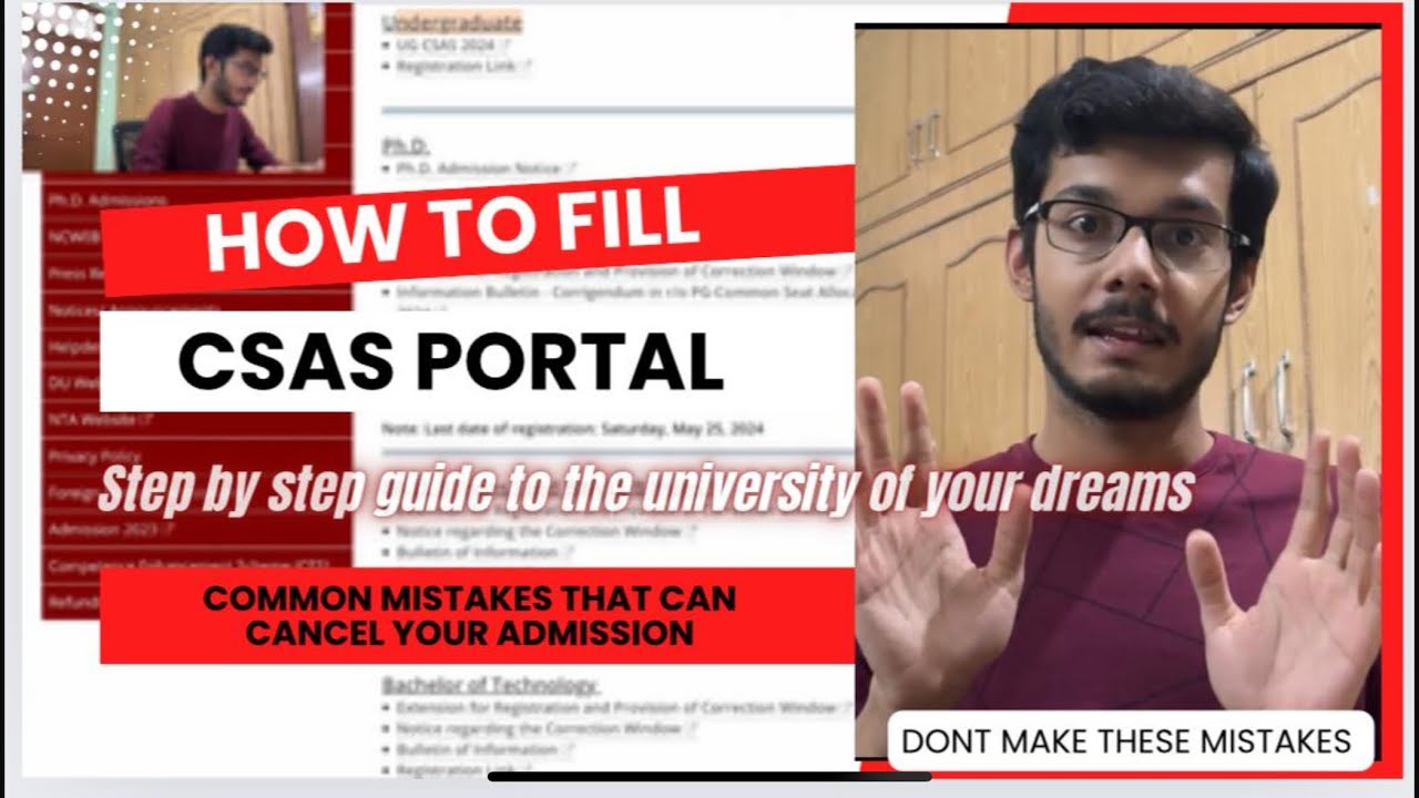 Complete Guide: CSAS Portal Phase 1 for Delhi University Admission ...