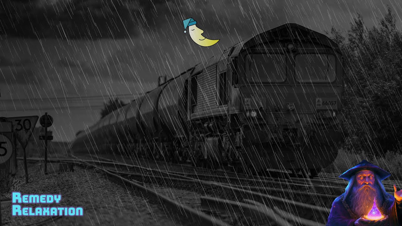 Stormy Night on the NIGHT TRAIN | DARK SCREEN for Sleeping | Rain on ...