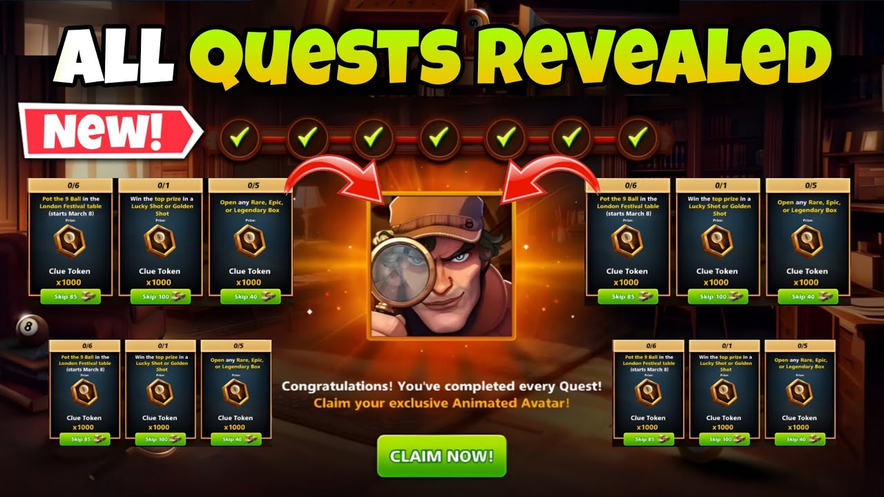 SHERLOCK'S GOLDEN BREAK QUESTS REVEALED 💕 ALL 21 QUESTS REVEALED 💝 FREE ...