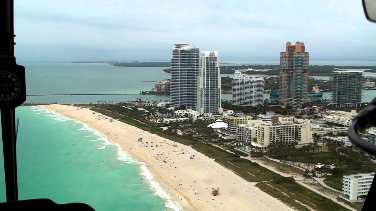 ROBINSON R44 helicopter flight over the beaches MIAMI - YouTube
