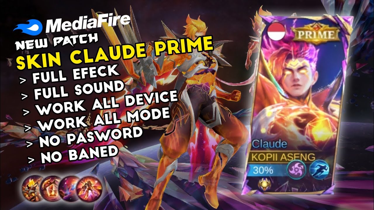 Script Skin Claude Prime No Password | Perfect Effect & Sfx | Work ...