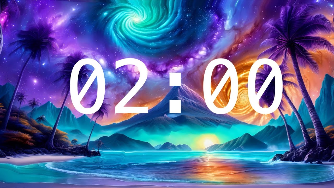2 Minute Galaxy Timer | Calming Music and Ocean Ambience - YouTube