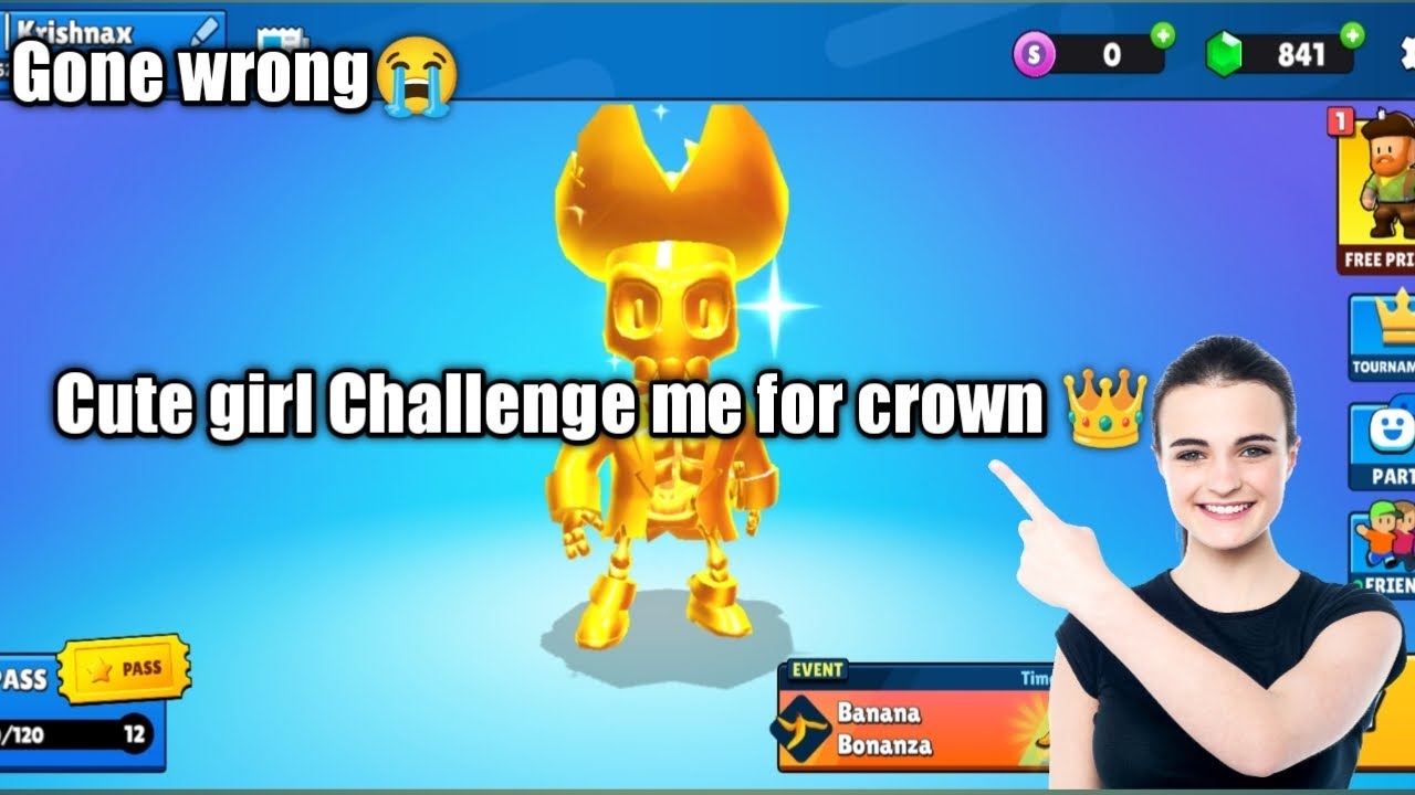 Cute girl challenge me in stumble guys for crown👑 Gone wrong😭# ...