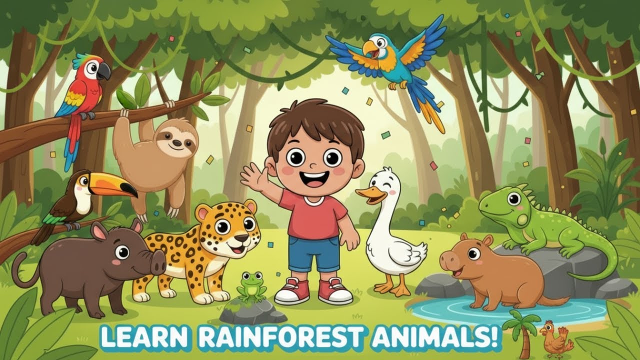 Learn Rainforest Animal Names for Kids 🌴🦜 | Episode 6 | Educational ...